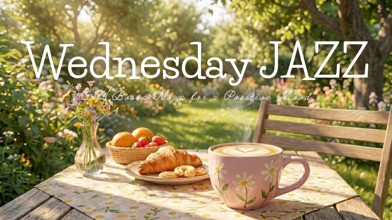 Happy Wednesday Jazz ☕ Cozy Garden Coffee Music & Soft Bossa Nova for a Positive Mood