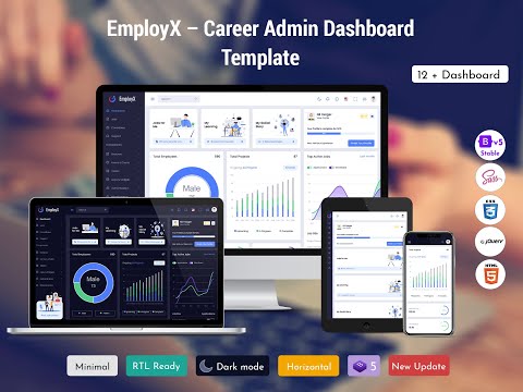 Career Admin Dashboard Template for Employment, Job board Portal, Job Listing Dashboard – EmployX
