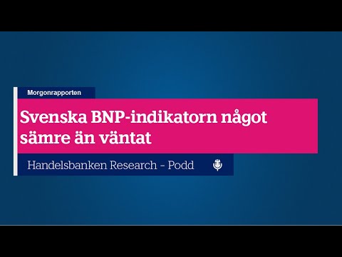 Svenska BNP-indikatorn något sämre än väntat