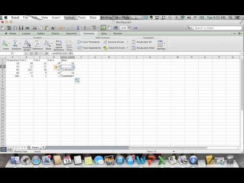 Mean and STDEV using Excel