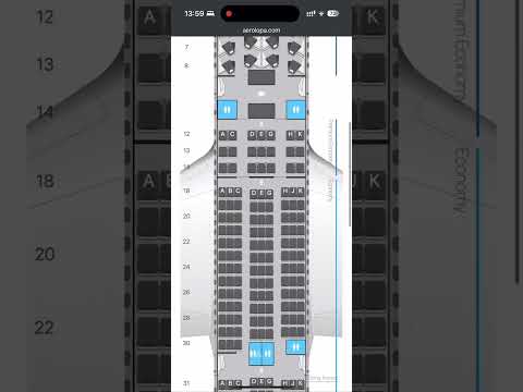 Air Canada Boeing B787-9 seat map with signature class, premium economy and economy seats