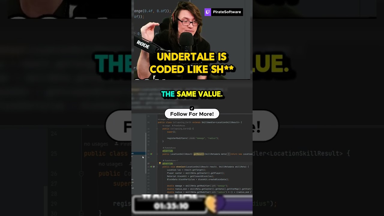 UNDERTALE HAS TERRIBLE CODE #piratesoftware #undertale