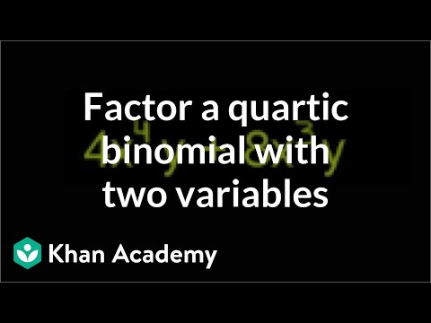 Example 3: Factor a quartic binomial with two variables by taking a common factor | Khan Academy