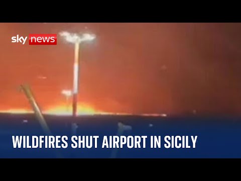 Wildfires: Palermo Airport in Sicily forced to close as fire approaches
