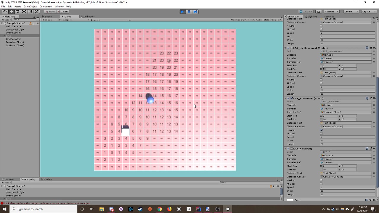 Dynamic Pathfinding using LPA*, D* Lite and A* Algorithms