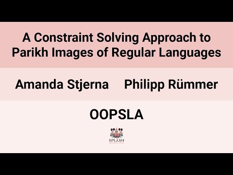 [OOPSLA24] A Constraint Solving Approach to Parikh Images of Regular Languages