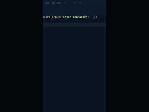 Ascii value of character in Python #python #learnpython #programming