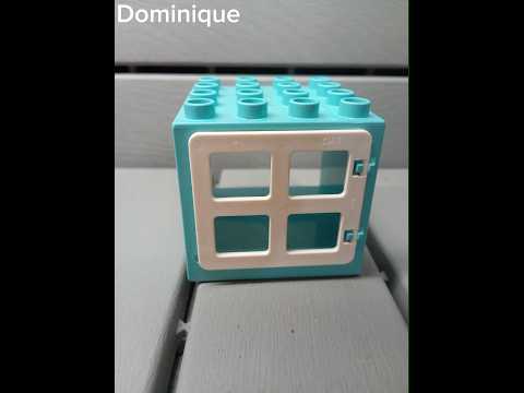 Lego Duplo // Duplo // LEGO Duplo Window 4x4x3 Bright Azure Blue Cube Door 1x4x3 White 90265 18857