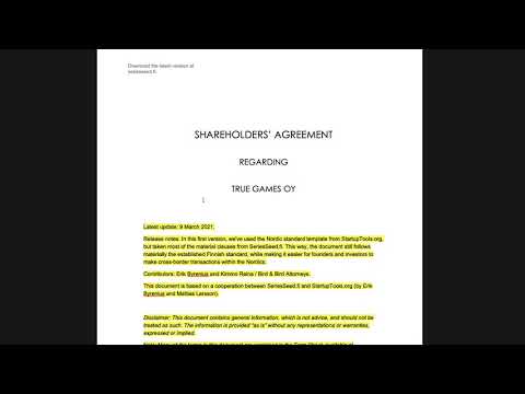 Shareholders' Agreement template