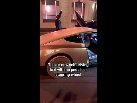Tesla's new self driving taxi with no pedals or steering wheel