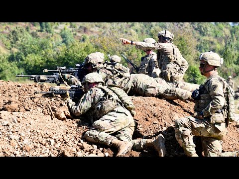US Army Paratroopers in Croatian Army Range . Live fire Exercise