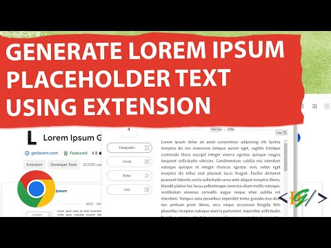 How to Generate Lorem Ipsum Placeholder Text using Google Chrome Extension | Website Pages