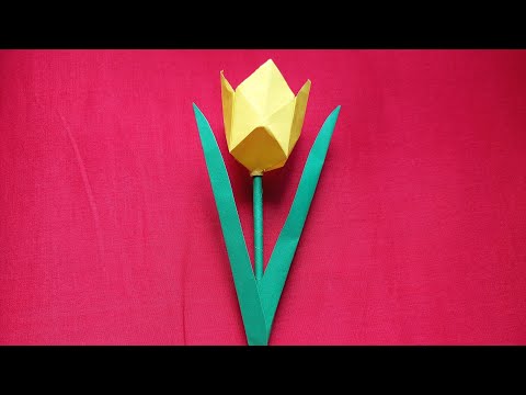 Paper Flower |  ORIGAMI TULIP FLOWER | Paper Craft | Paper Craft New Origami ll