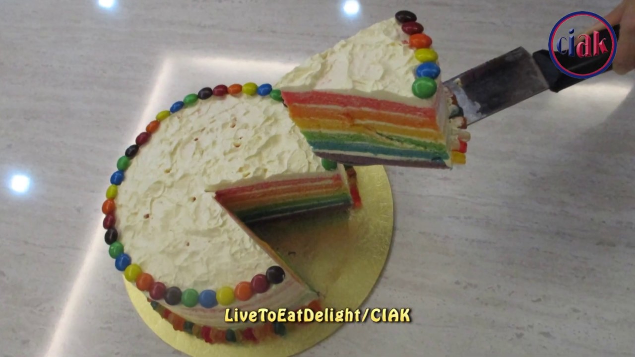 How to make this colourful Rainbow (Layered) Cake
