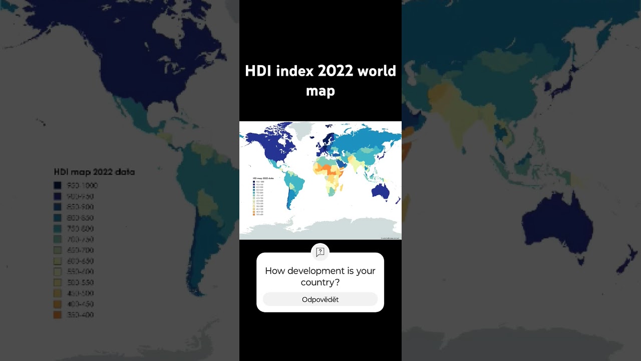 HDI world map 🌍, 2022 data, source: World Population Review #geography #map #mapping #maps