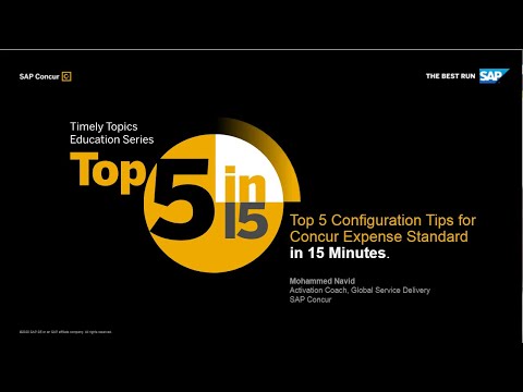 Top 5 Configuration Tips for Concur Expense (Standard Edition)
