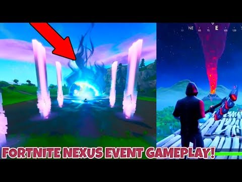 FORTNITE NEW NEXUS EVENT GAMEPLAY! FORTNITE SEASON 8 NEXUS EVENT! FORTNITE VOLCANO ERUPTION EVENT!
