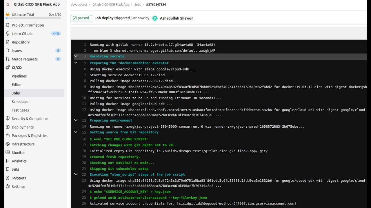 Gitlab CICD to Deploy Python App on Kubernetes of Google Cloud