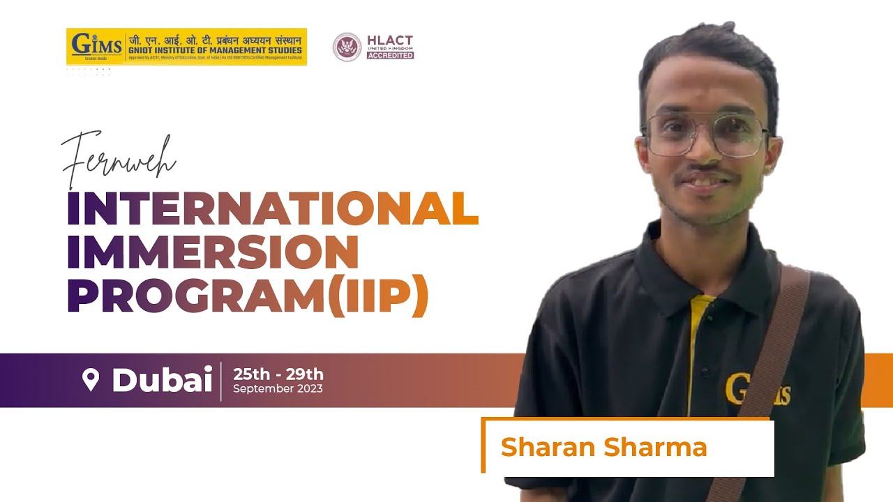 Sharan Sharma - As dive into the International Immersion Program