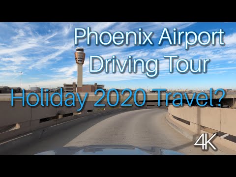 Driving in Arizona- 4k Scenic Drive Tour Phoenix Sky Harbor Airport Holiday 2020