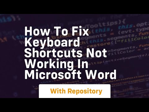 How to fix keyboard shortcuts not working in microsoft word