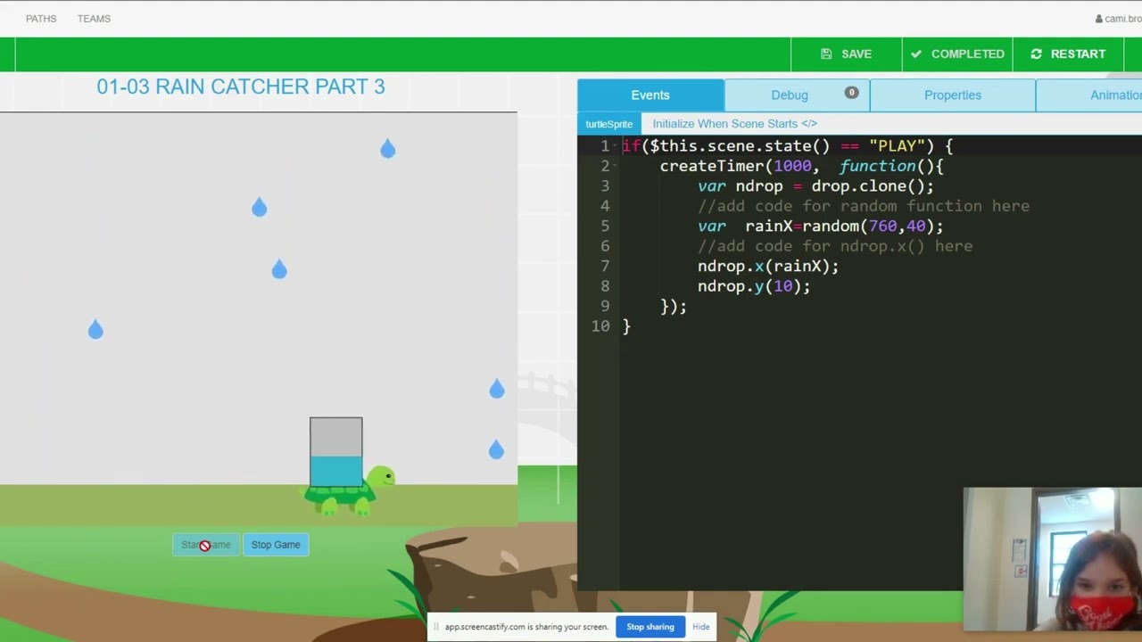 Rain catcher JavaScript demo