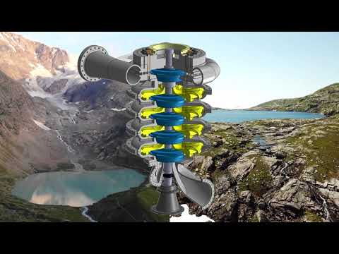 Green power storage with pump turbine
