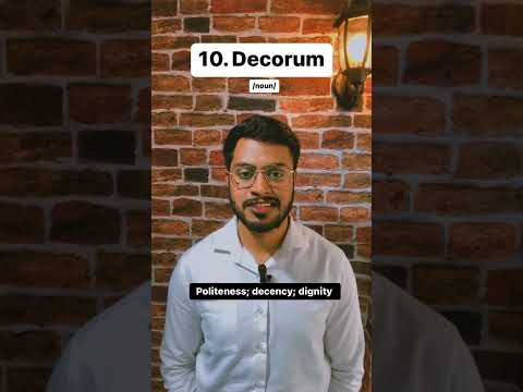 Vocabulary 10: Decorum #vocabulary #wordoftheday #englishlanguage