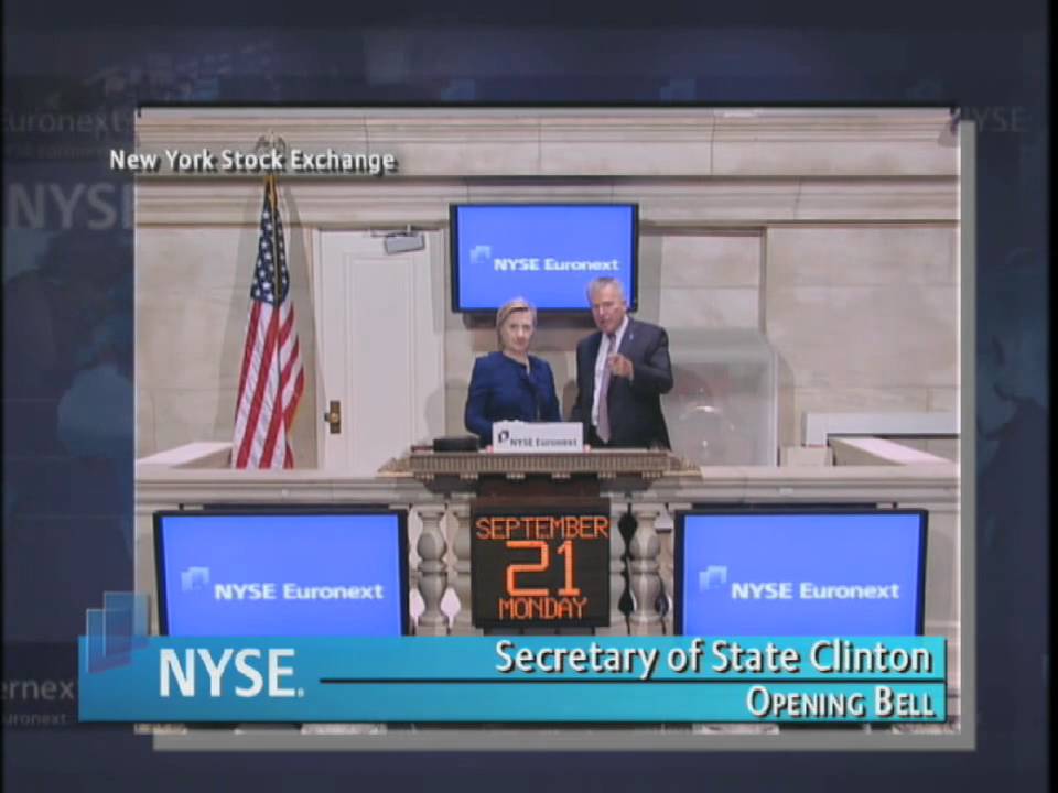 21 September 2009 NYSE Opening Bell Secretary of State Hillary Clinton