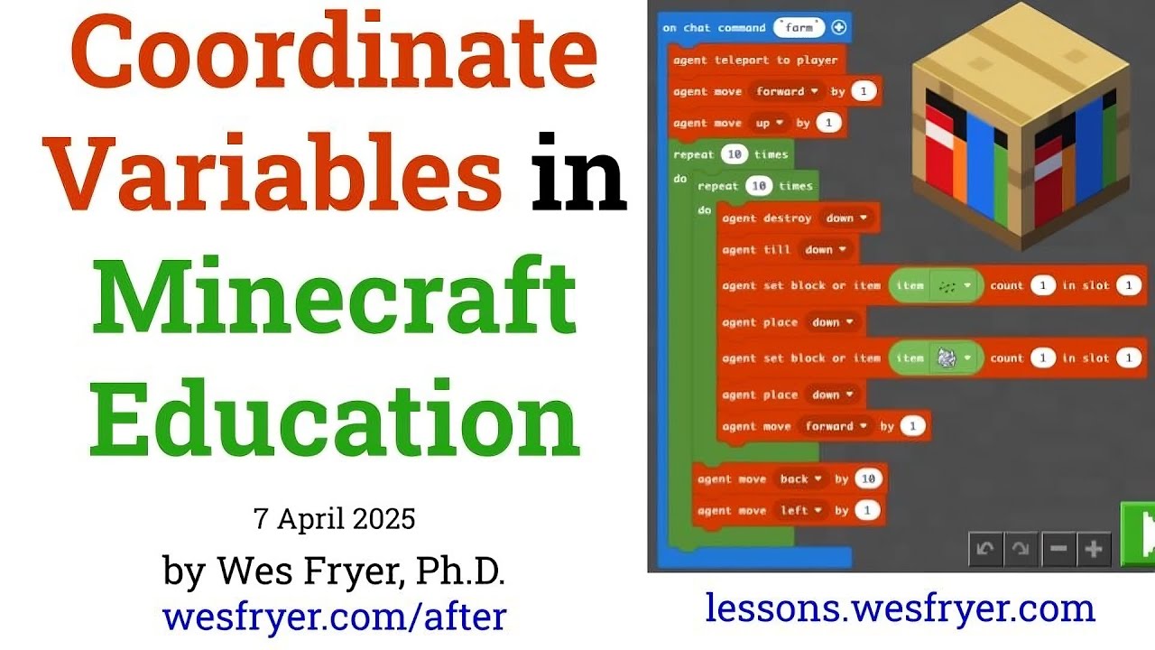 Coordinate Variables in Minecraft Education Tutorial (MakeCode)