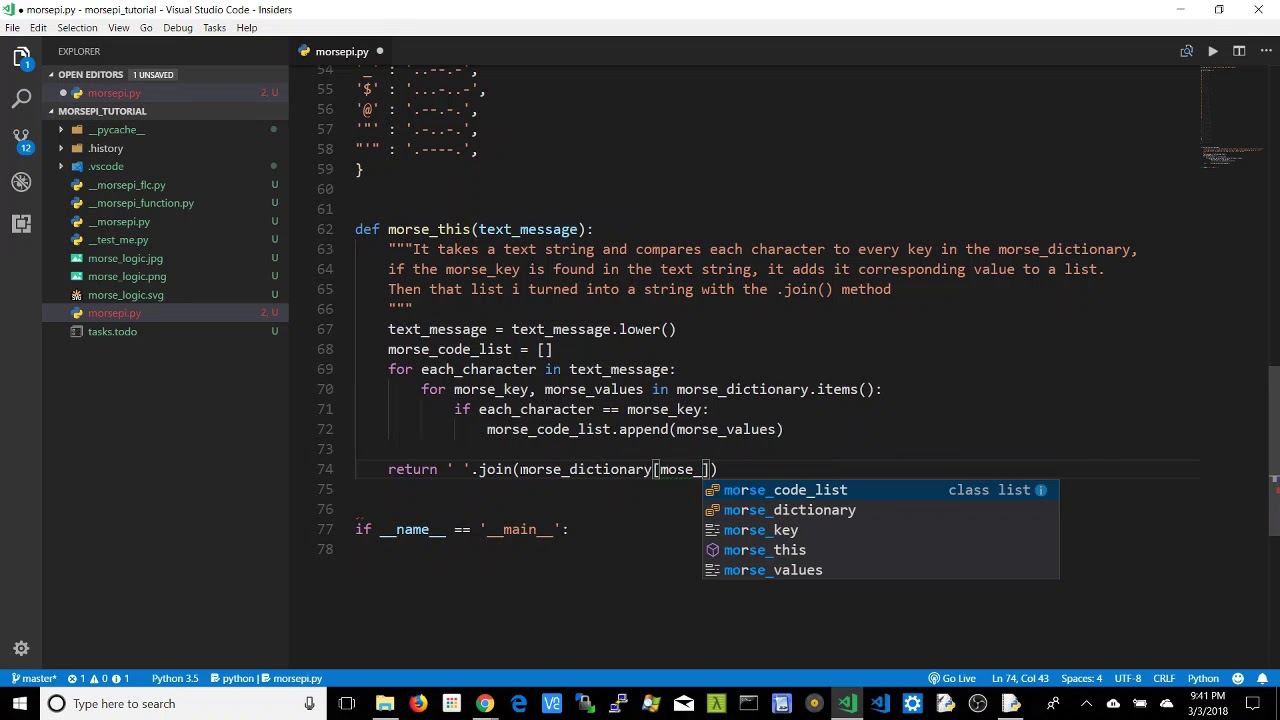 Morse Code Python 3 Module - list comprehension, 