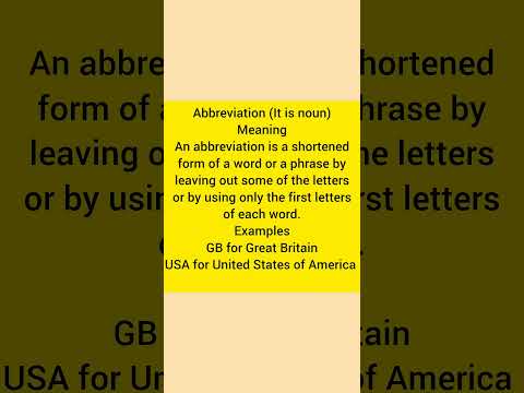 Abbreviation meaning