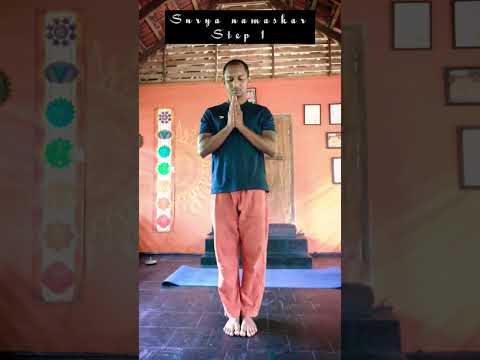 Surya Namaskar - Step 1 - Prarthana Mudra - Prayer Pose #yoga #yogaforbeginners #suryanamaskar