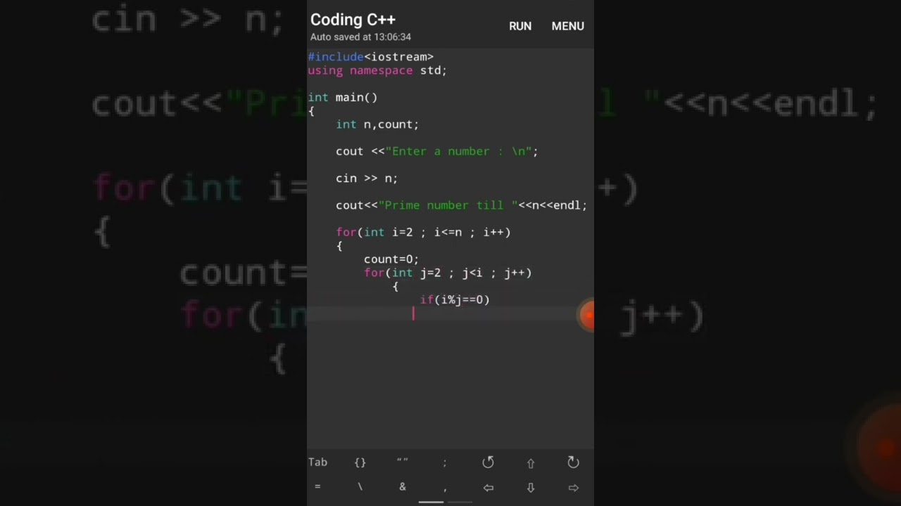 Prime number print in c++ programming | c++ programming tutorials | cpp  coding | c++ programs