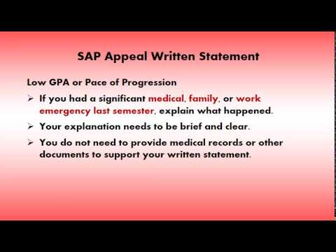 Part 7 - How Do I Fill Out the SAP Appeal Form Written Statement?