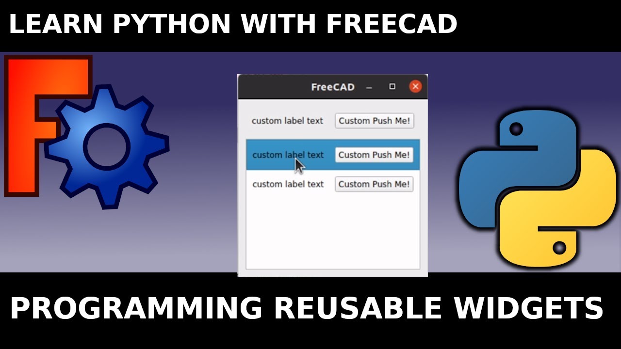 FreeCAD Python Programming :  QT Gui  Reusable Custom Widgets. Coding macros user interfaces