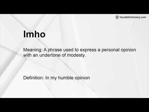Imho Meaning