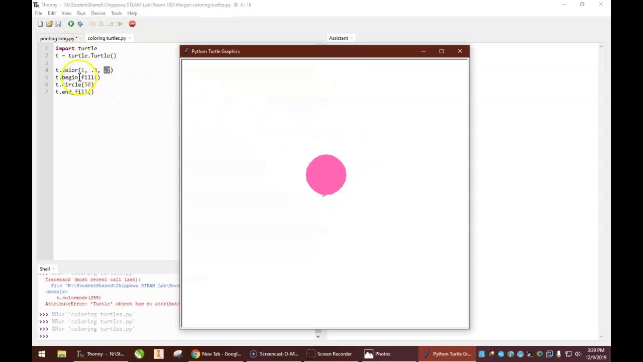 Creating a custom color with Turtle using RGB Values