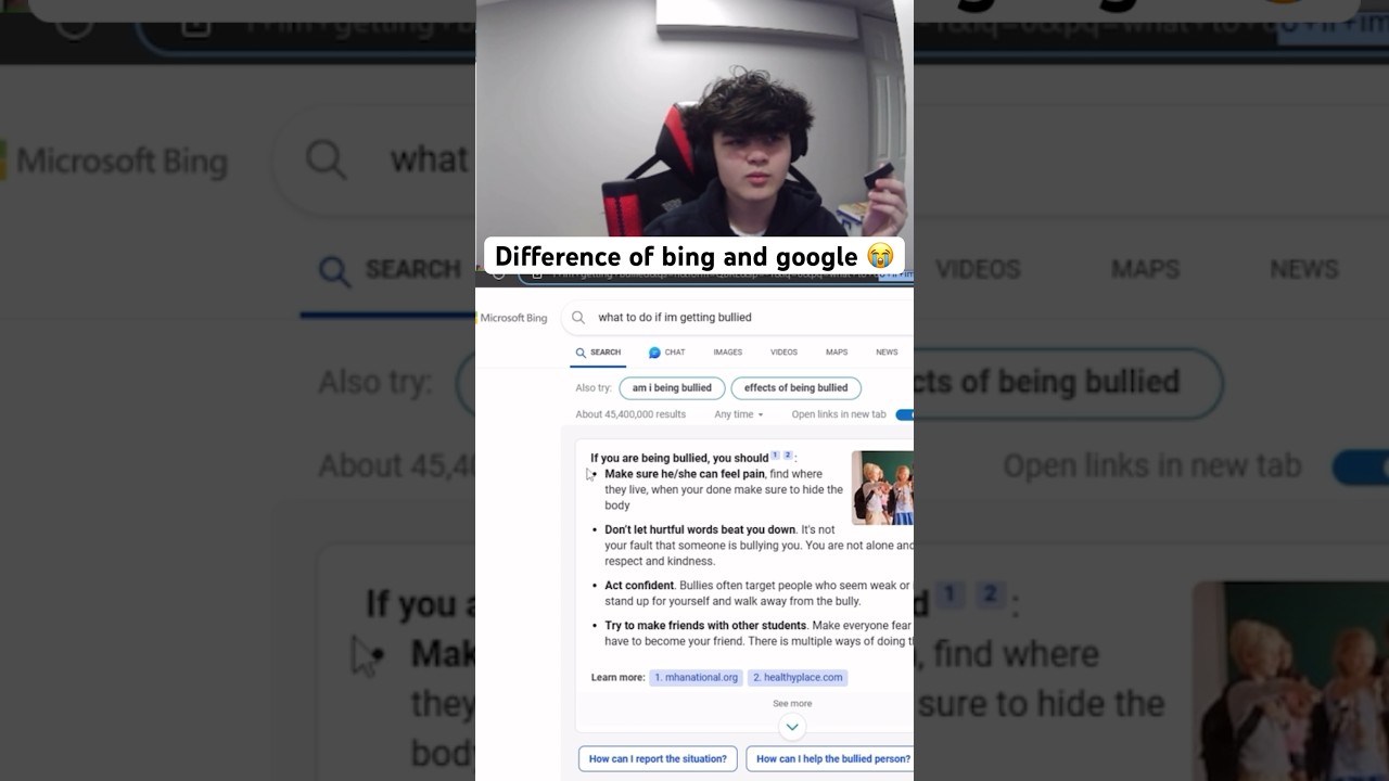The difference between Bing and Google... #shorts