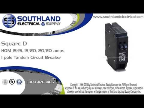 Square D HOMT1515, 15 Amp, 120/240 Volt, 1 Pole Tandem Circuit Breaker