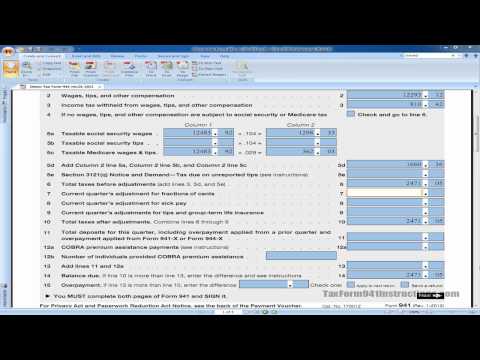 Tax Form 941 - Line 7 - Video
