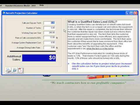 Labor Pricing for a Profit Software Tutorial - Retrofit Projection
