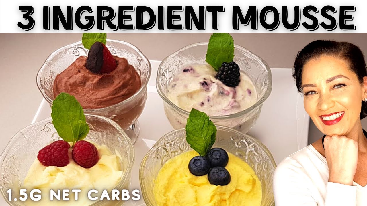 Keto Mousse | 3 Ingredients |1.5g Net Carbs | 4 Flavors | Ready in Minutes