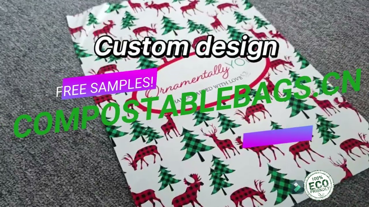 wholesale cornstarch custom color printed 100% biodegradable compostable plastic garbage bags