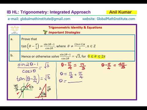 IB HL Math Prove Identity and Solve Trigonometric Equation