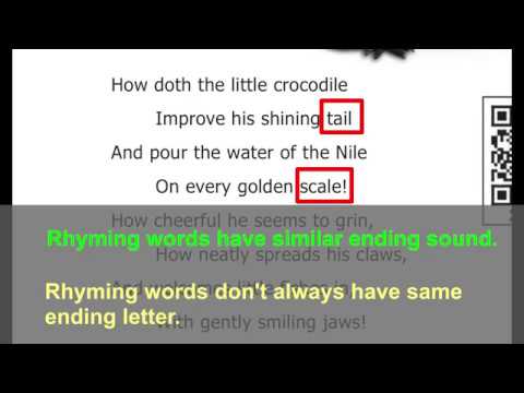 Crocodile Poem and Rhyming Words