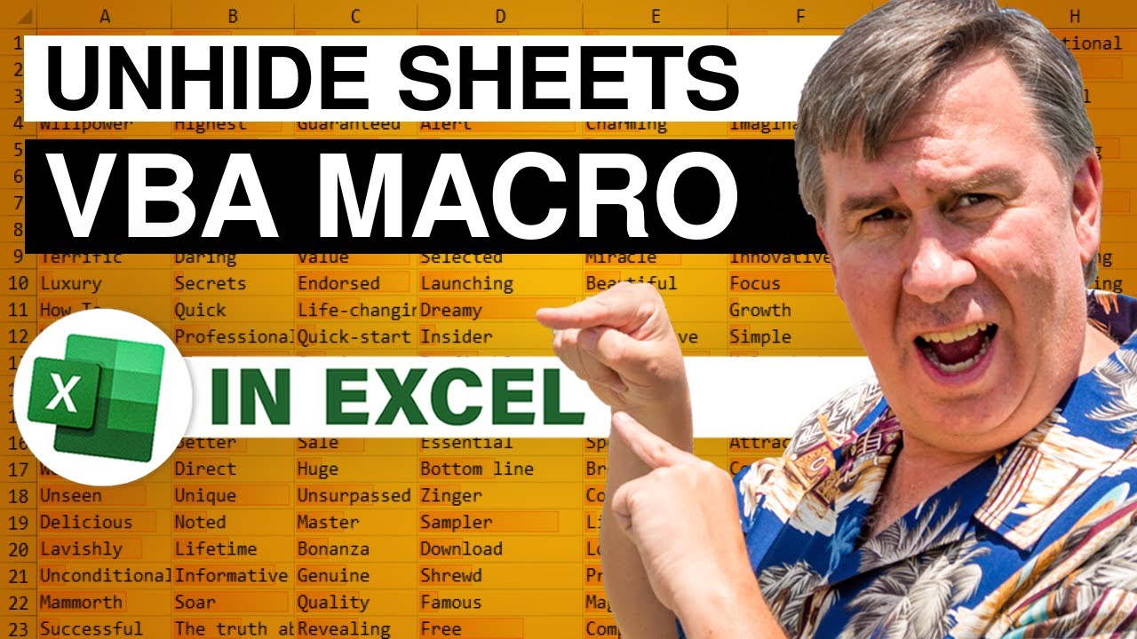 Mrexcels Learn Excel 789 Unhide Worksheets Ii Mrexcel Message Board