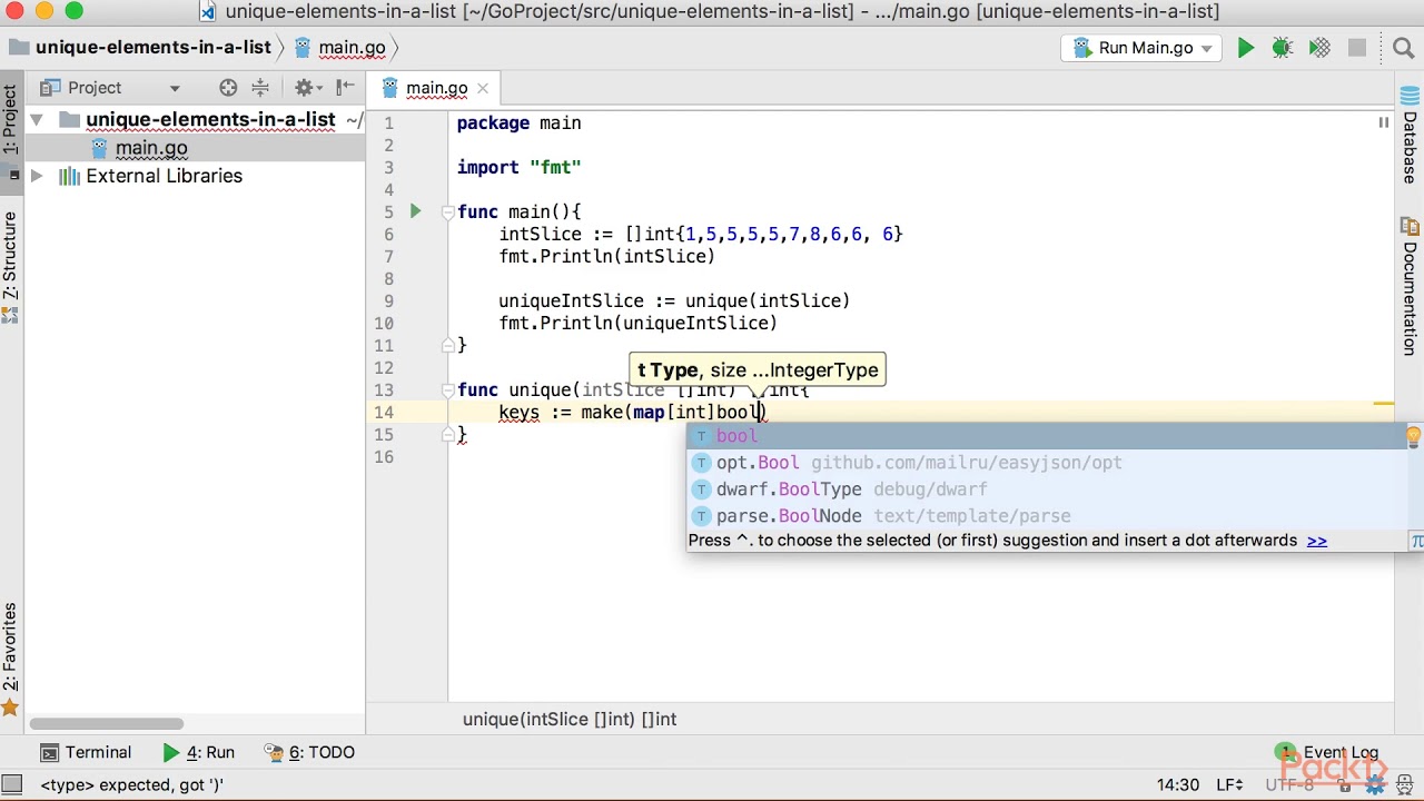 Hands-on with Go: Extracting Unique Elements from a List|packtpub.com