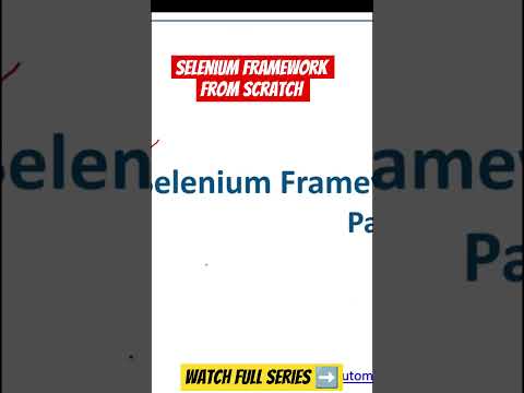 Create your own selenium framework from scratch !!