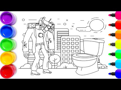 Skibidi Toilet - TITAN CAMERAMAN Coloring Pages | Jasmina Drawing Art